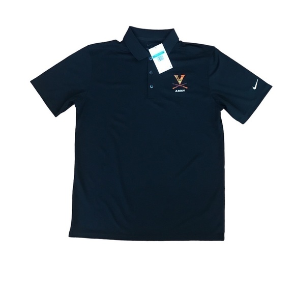 Nike | Shirts | Nike Golf Black Polo Virginia Cavalier Army Rotc | Poshmark